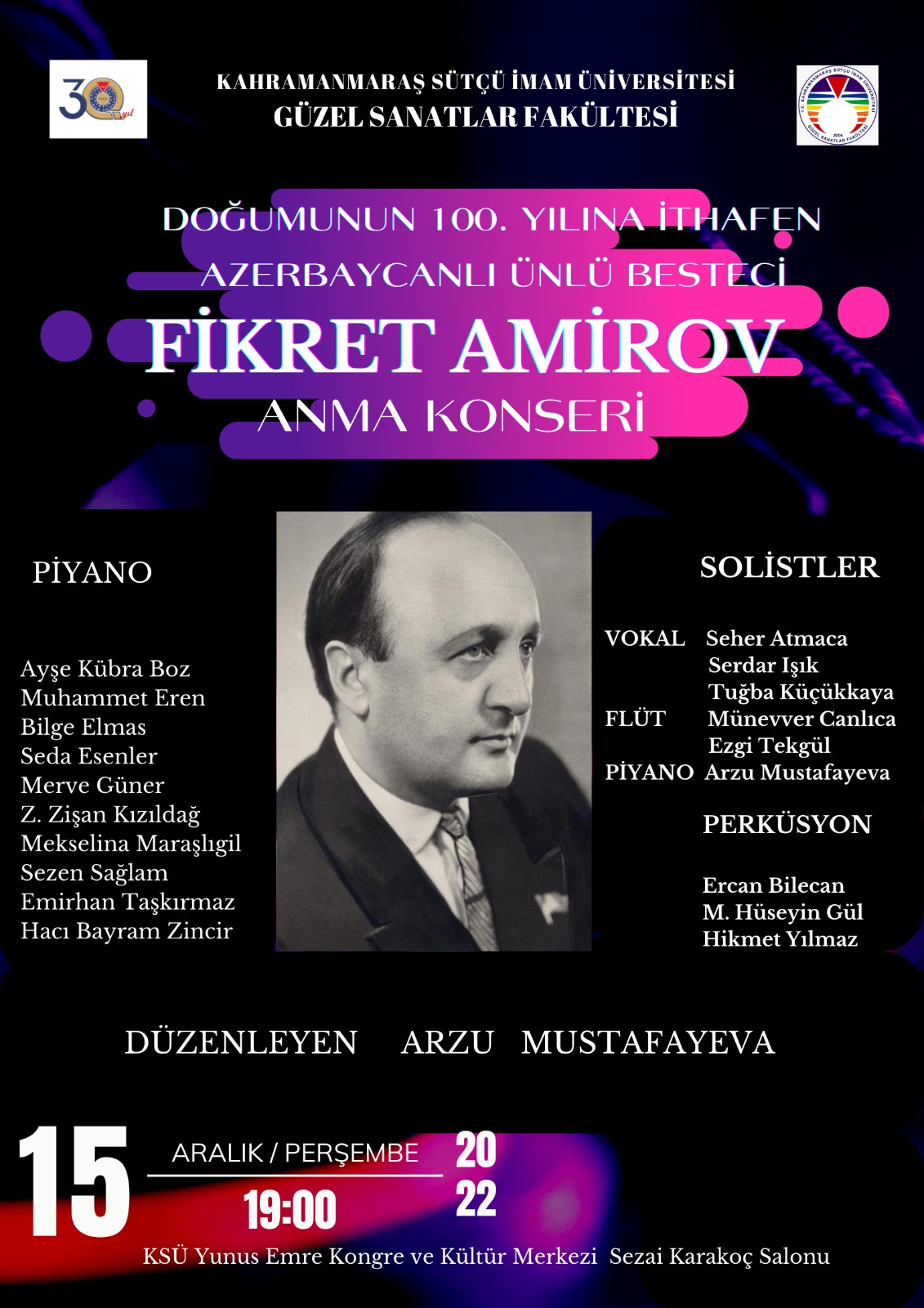 KSÜ - FİKRET AMİROV ANMA KONSERİ